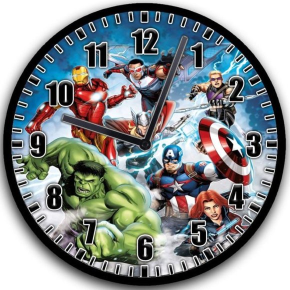 Clock | Wall Decor | Marvel Avengers Clock Room Decor Marvel Heroes ...